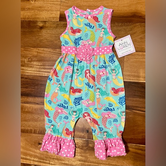 Ann Loren | Bottoms | Ann Loren Kids Mermaid Print Jumpsuit Multicolor ...